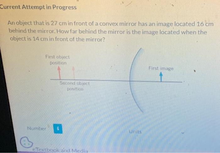 Solved An object that is 27 cm in front of a convex mirror | Chegg.com