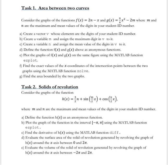 Solved Consider the graphs of the functions f(x)=2n−x and | Chegg.com