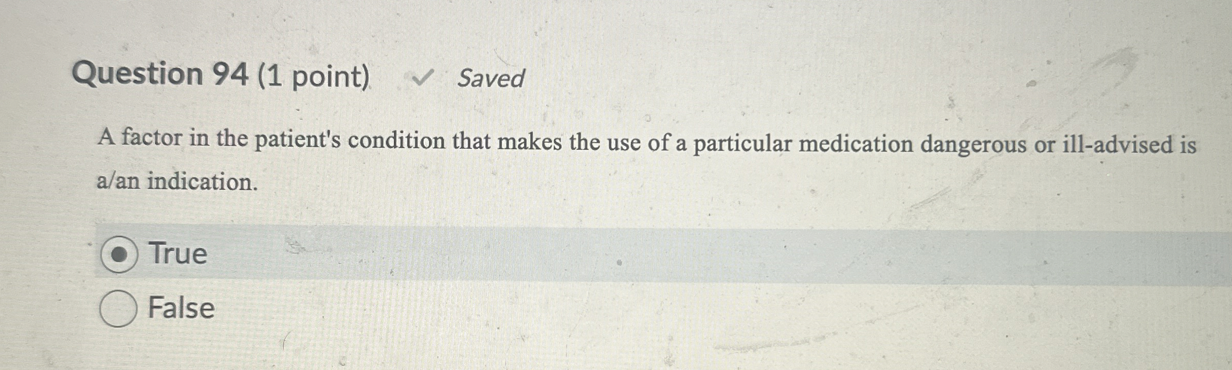 Solved Question 94 (1 ﻿point) ﻿SavedA factor in the | Chegg.com
