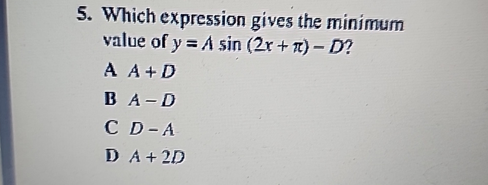 Solved Which expression gives the minimum value of | Chegg.com