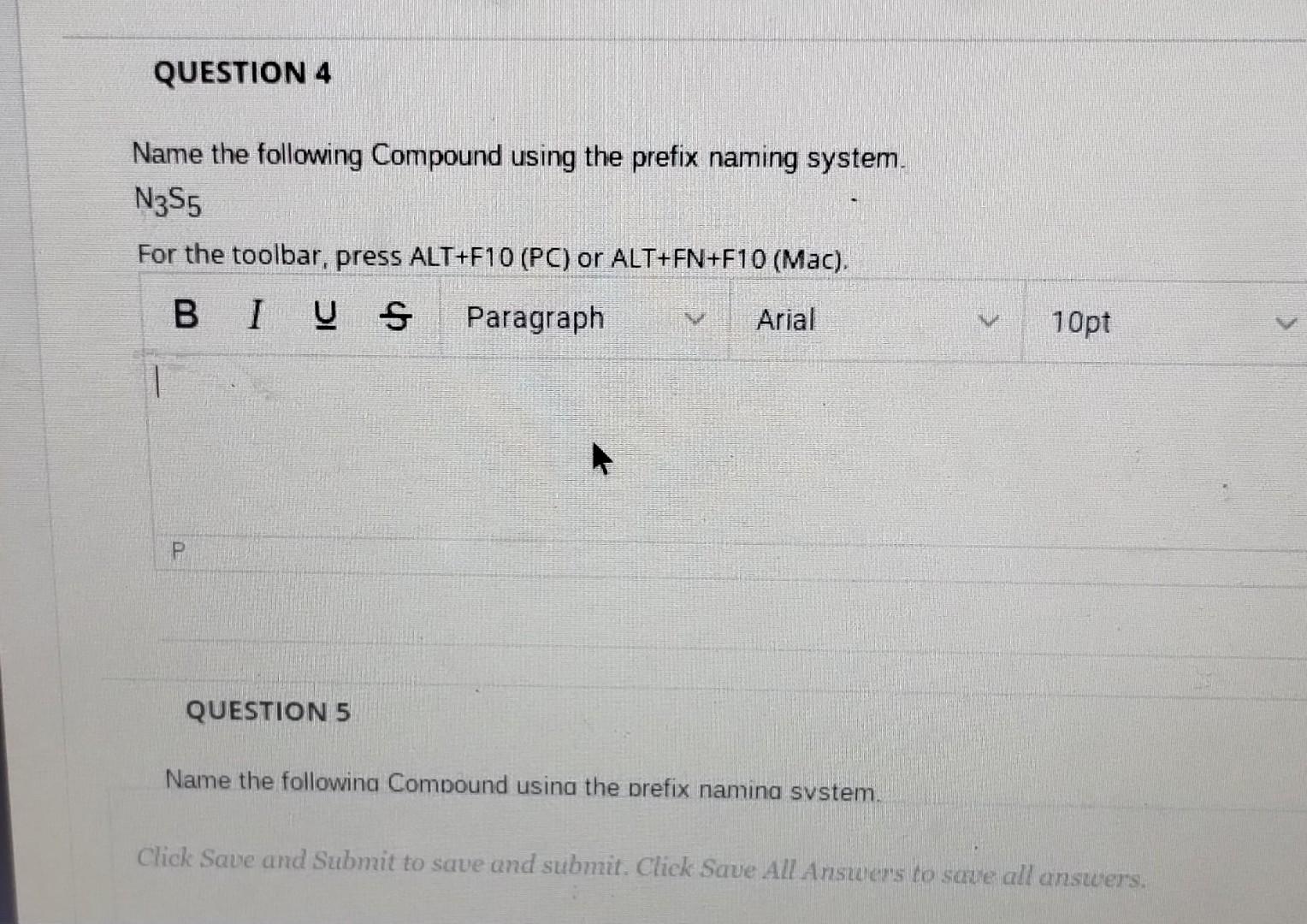 Name the following Compound using the prefix naming | Chegg.com