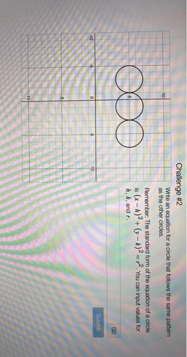 Solved -10 Challenge #2 Write an equation for a circle that | Chegg.com