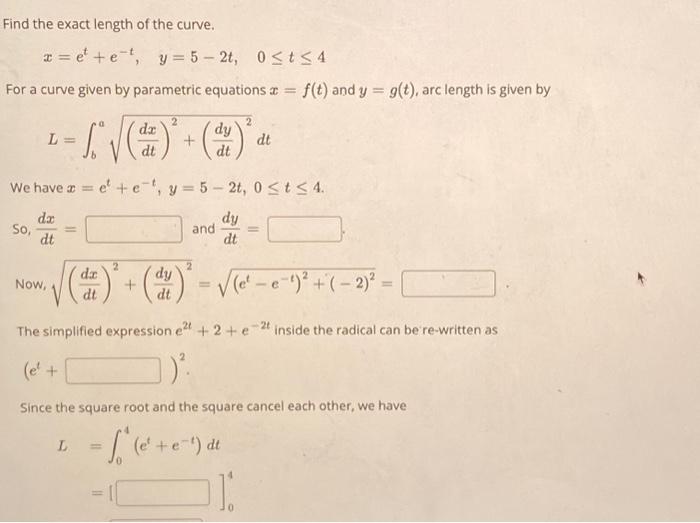 Solved Find the exact length of the curve. | Chegg.com
