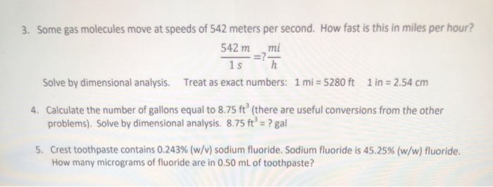 Solved 3. Some gas molecules move at speeds of 542 meters | Chegg.com
