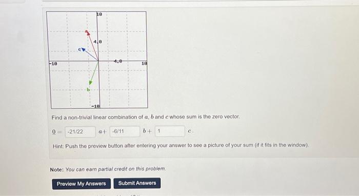 Solved Find a non-trivial linear combination of a, b and c | Chegg.com