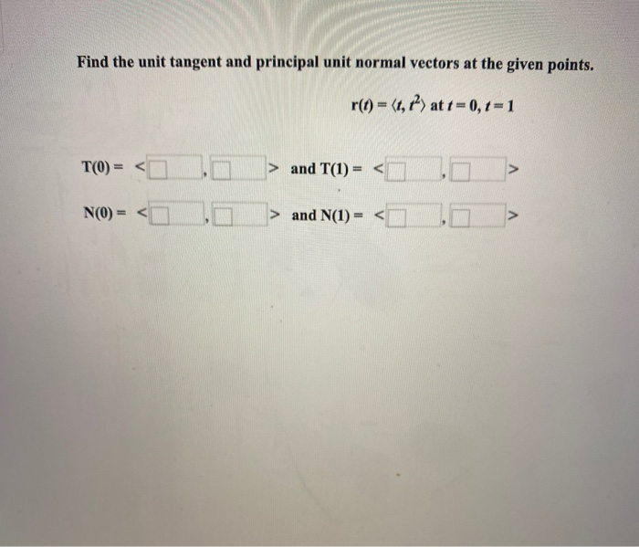 Solved Find the unit tangent and principal unit normal | Chegg.com