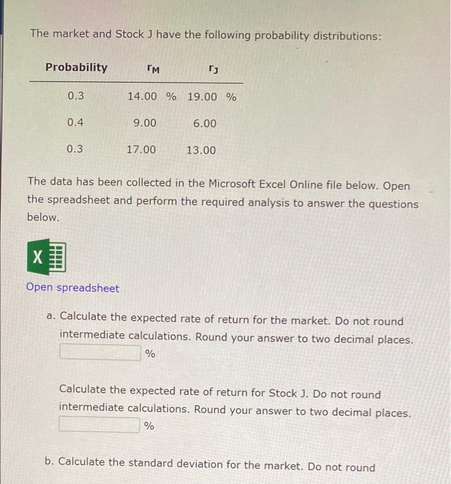 Solved The market and Stock have the following probability | Chegg.com