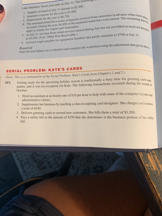 Solved 4. The uneared rental fees consist of deposits | Chegg.com