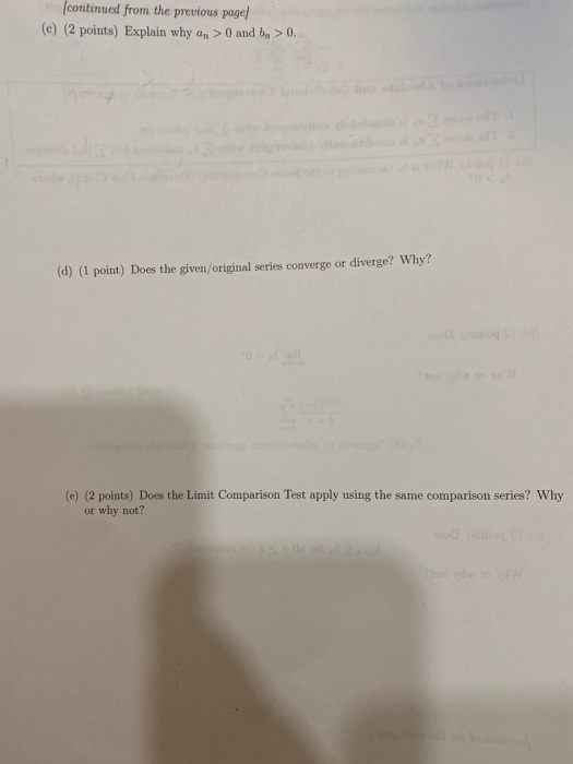 Solved 6. Determine the convergence or divergence of the | Chegg.com