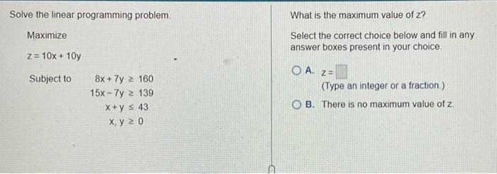 Solved Solve the linear programming problem. What is the | Chegg.com