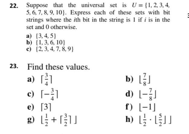 Solved 22. Suppose that the universal set is U={1,2,3,4, | Chegg.com