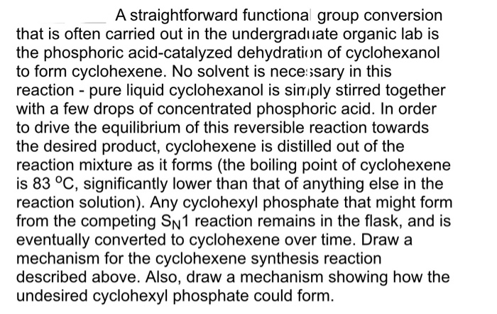 Solved A straightforward functional group conversion that is | Chegg.com