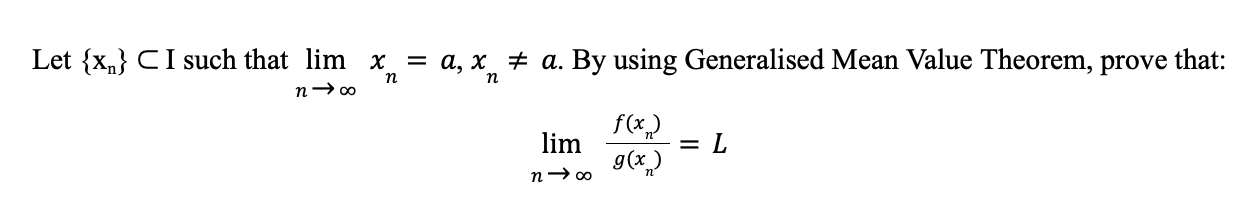 Let {xn}subi ﻿such That Limn→∞xn A Xn≠a ﻿by Using