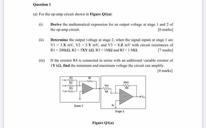 Solved Question 1 (a) For the op-amp circuit shown in Figure | Chegg.com