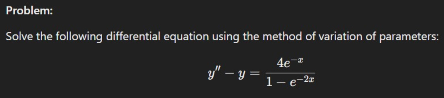 Solved Problem:Solve the following differential equation | Chegg.com