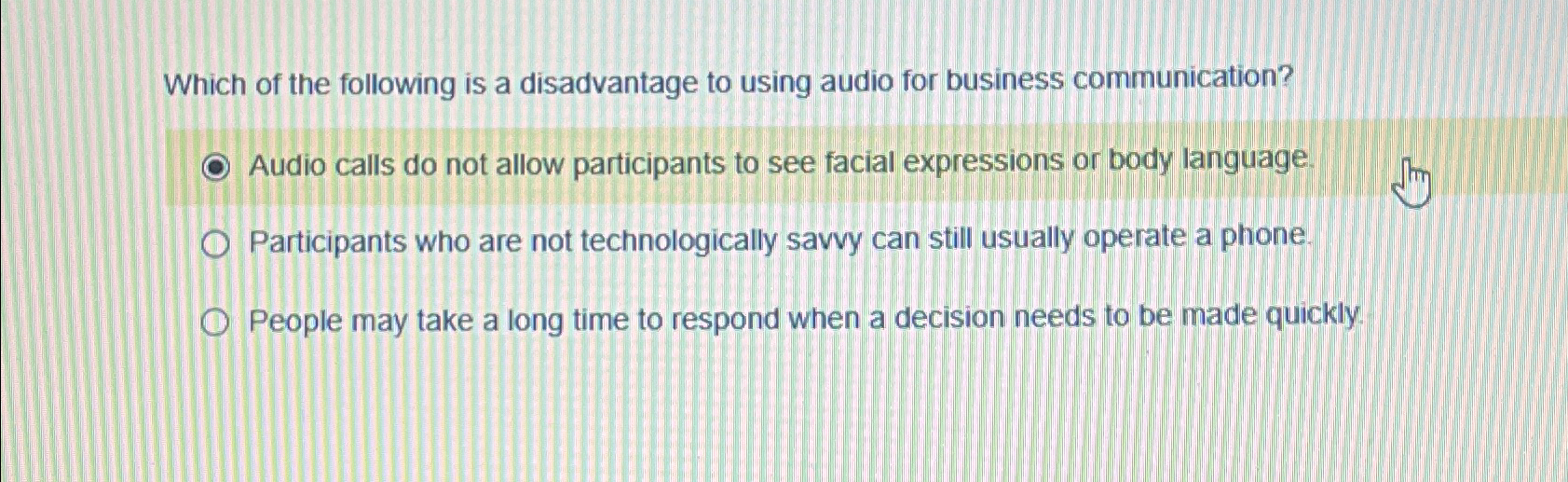 Solved Which of the following is a disadvantage to using | Chegg.com