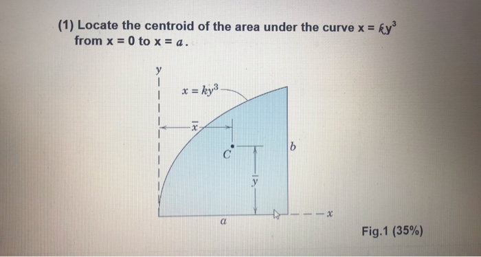 Solved (1) Locate the centroid of the area under the curve x | Chegg.com