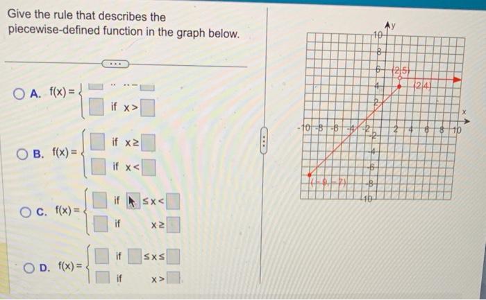 Solved Give the rule that describes the piecewise-defined | Chegg.com