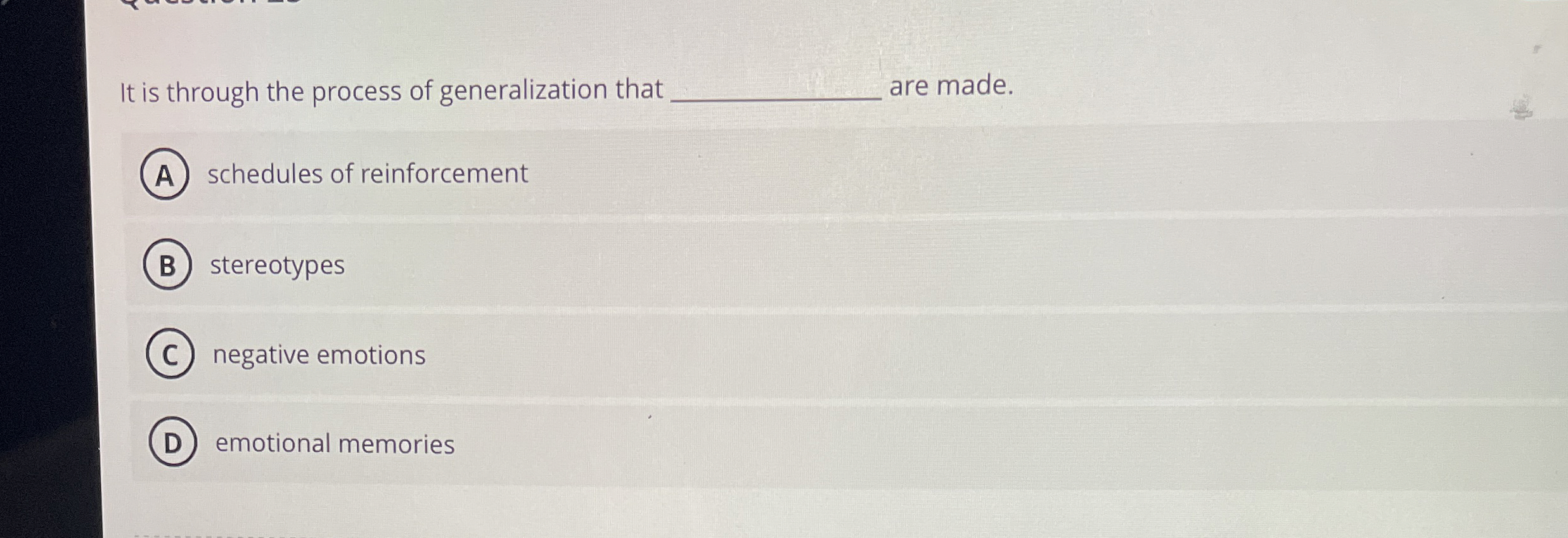 Solved It is through the process of generalization that are | Chegg.com