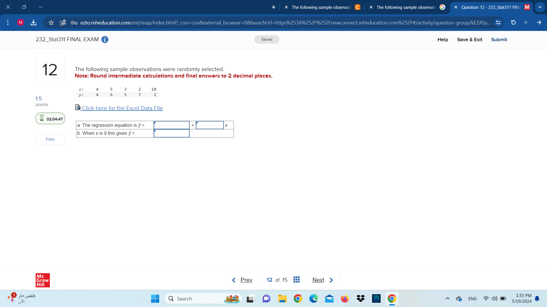 Solved 232_Stat311 ﻿FINAL EXAM iSavedHelpSave & | Chegg.com