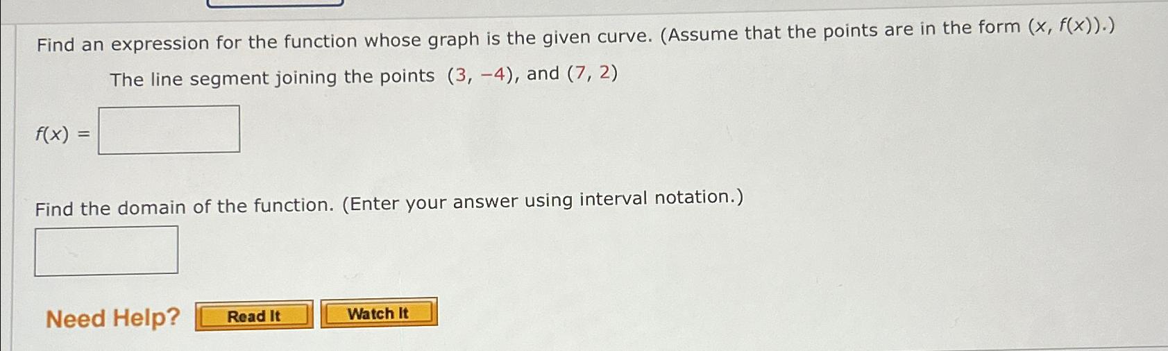 Solved Find an expression for the function whose graph is | Chegg.com