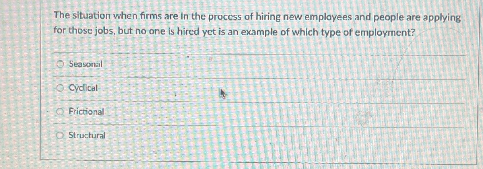 Solved The situation when firms are in the process of hiring | Chegg.com
