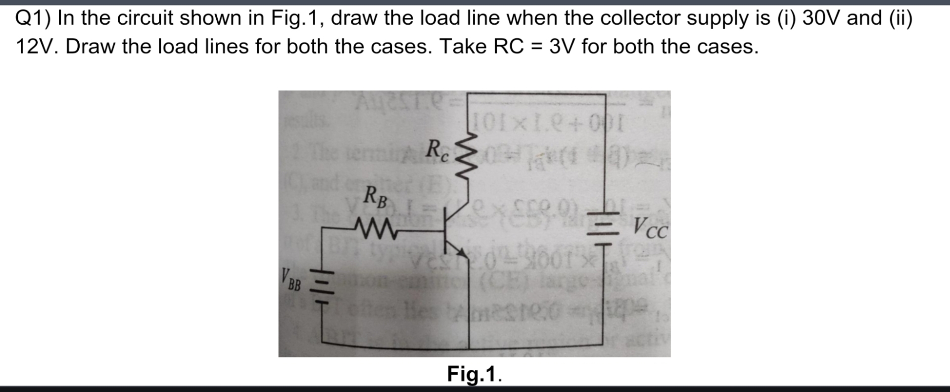 Solved Q1) ﻿In the circuit shown in Fig.1, ﻿draw the load | Chegg.com