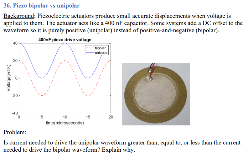 Solved Problem:Is current needed to drive the unipolar | Chegg.com