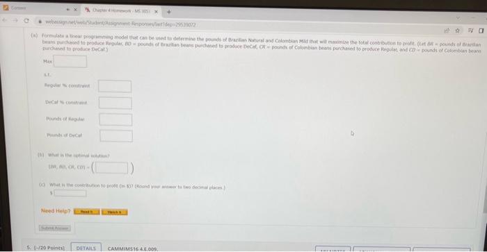 A livear programoing certcuter puckoge is newded. | Chegg.com