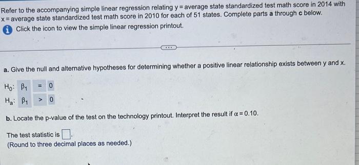 Solved Refer to the accompanying simple linear regression | Chegg.com