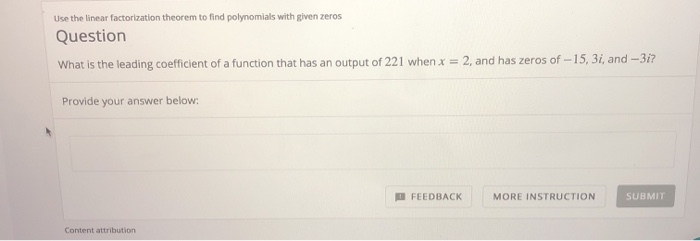 Solved Use the linear factorization theorem to find | Chegg.com