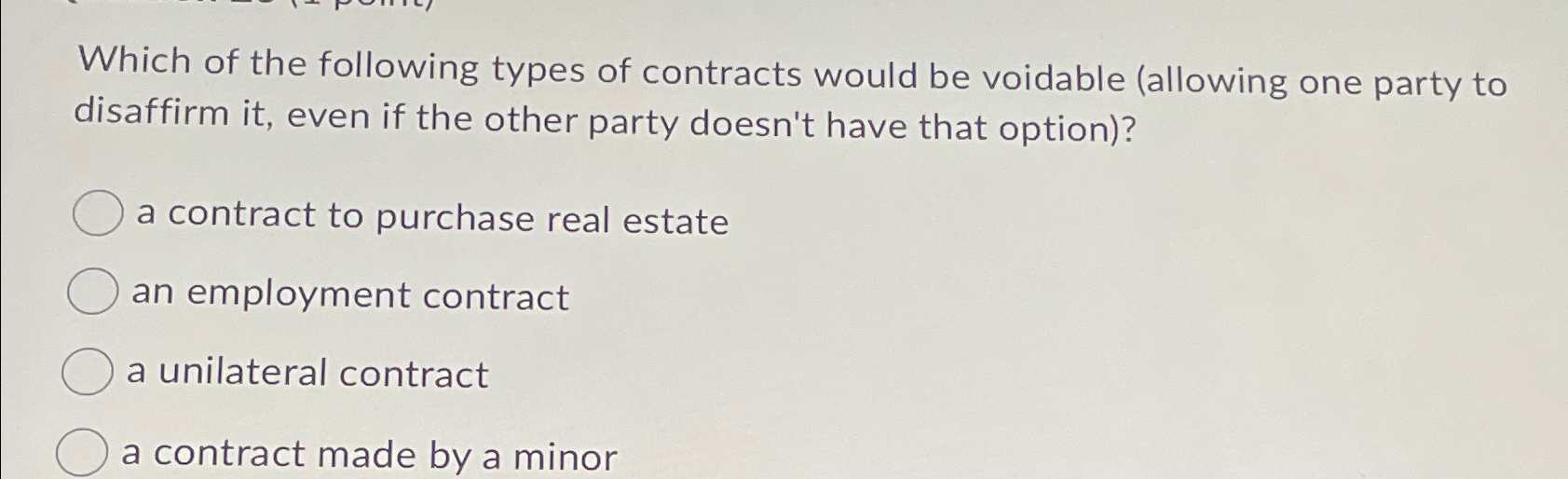 Solved Which of the following types of contracts would be | Chegg.com