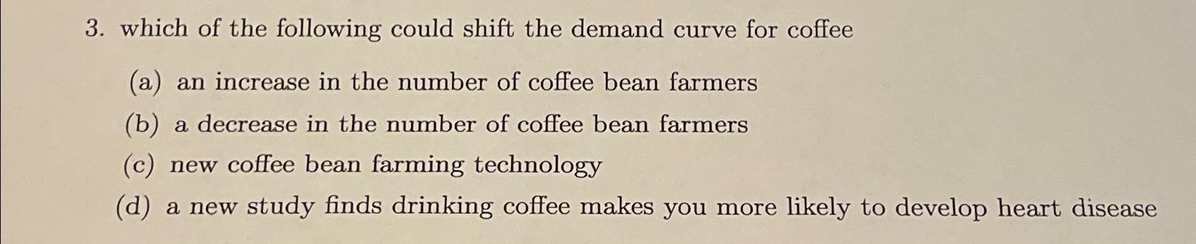 Solved which of the following could shift the demand curve | Chegg.com