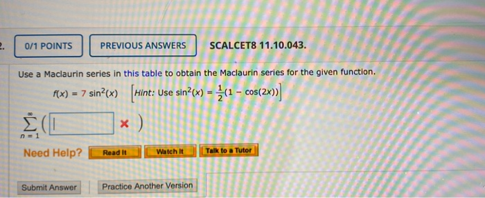Solved 0/1 POINTS | PREVIOUS ANSWERS SCALCET8 11.10.043. Use | Chegg.com