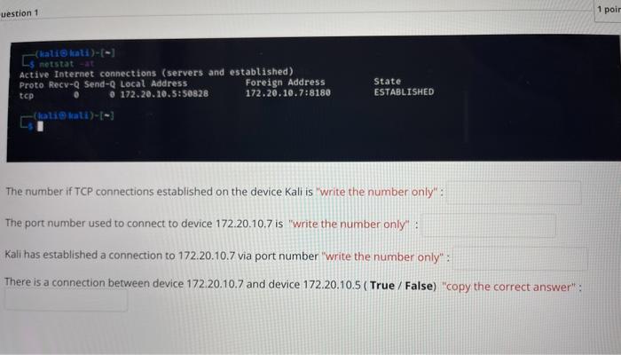 Solved The number if TCP connections established on the | Chegg.com