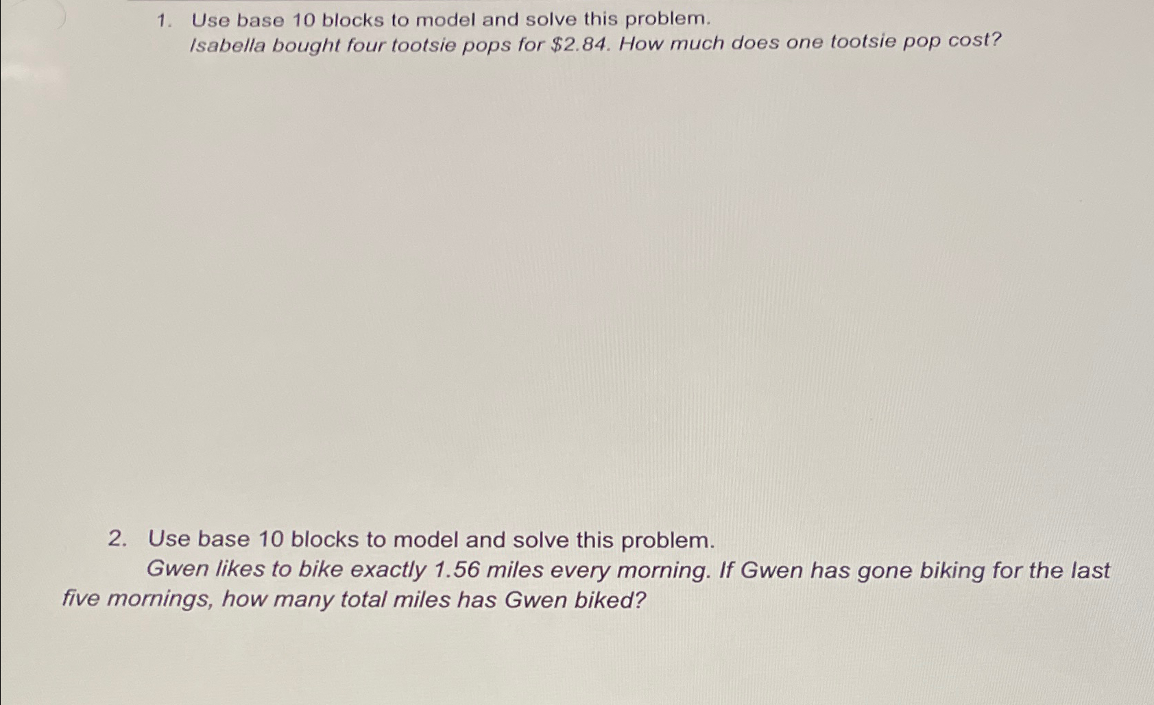 Solved Use base 10 ﻿blocks to model and solve this | Chegg.com