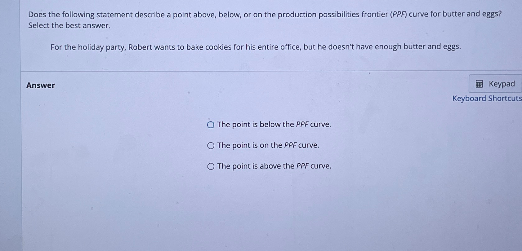 Solved Does the following statement describe a point above, | Chegg.com