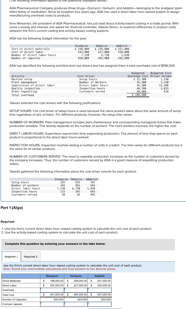 Solved ADA Pharmaceutical Company produces three | Chegg.com