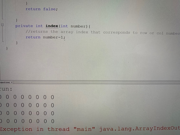 Solved I keep getting an excpetion array index out of bounds | Chegg.com