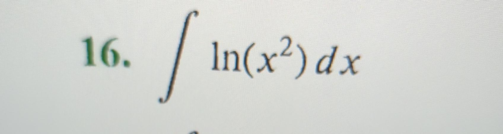 Solved ∫﻿﻿ln(x2)dx | Chegg.com