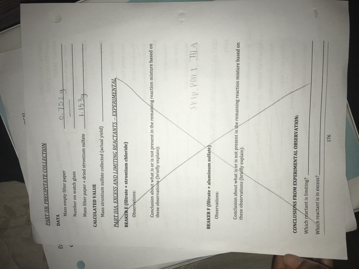 Solved LIMITING REACTANT and PERCENT YIELD REPORT SHEET NAME | Chegg.com