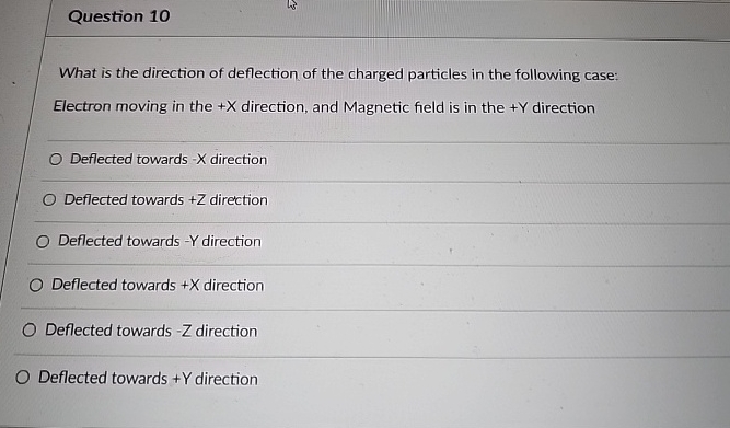 Solved Question 10What is the direction of deflection of the | Chegg.com