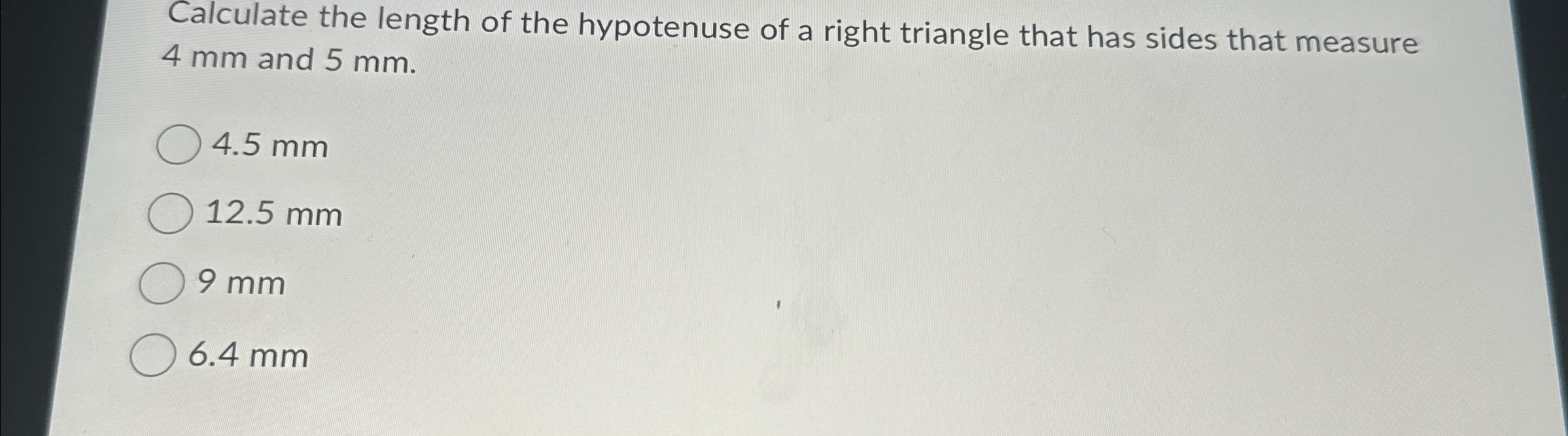 Solved Calculate the length of the hypotenuse of a right | Chegg.com