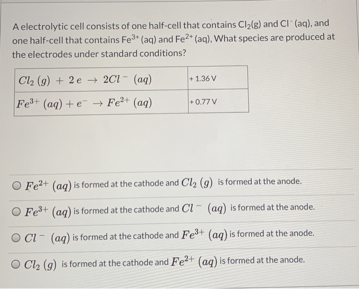 Solved A voltaic cell consists of one half-cell that | Chegg.com