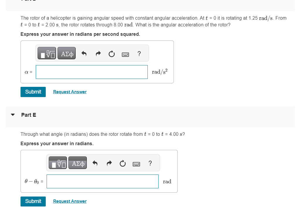 Solved The rotor of a helicopter is gaining angular speed | Chegg.com
