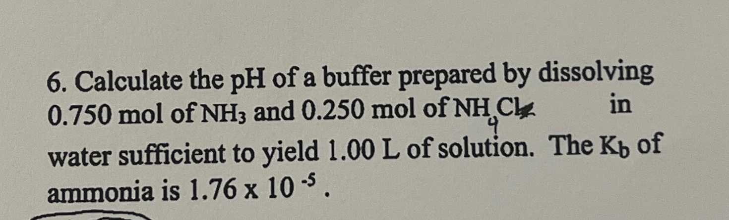 Solved Calculate the pH ﻿of a buffer prepared by dissolving | Chegg.com