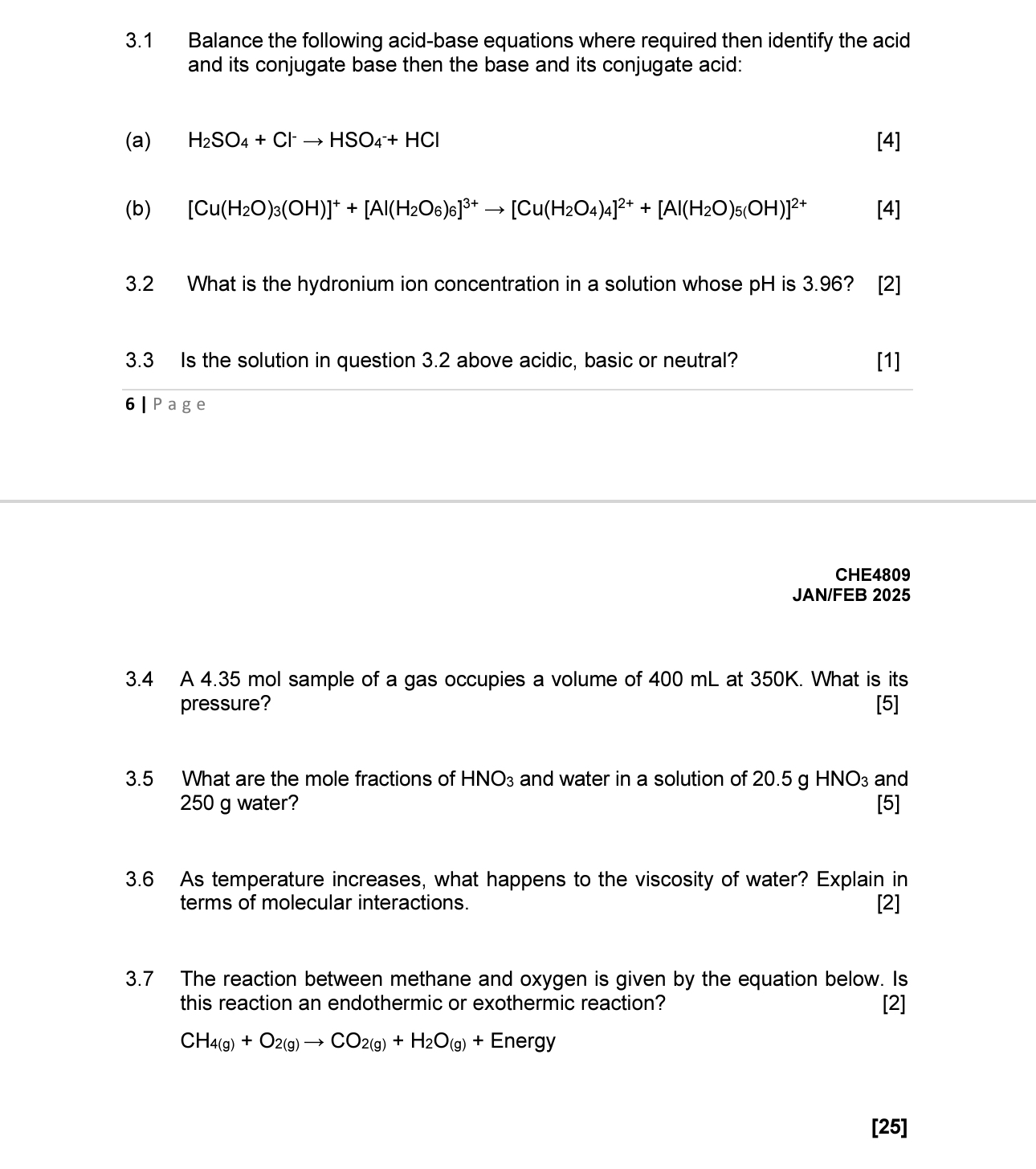 Solved 3.1 ﻿Balance the following acid-base equations where | Chegg.com