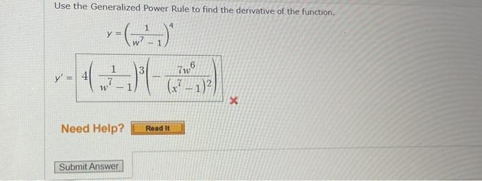 Use the Generalized Power Rule to find the derivative | Chegg.com