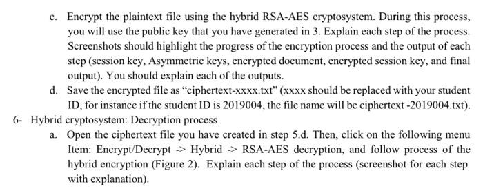 Solved \r\n\r\nc. Encrypt the plaintext file using the | Chegg.com