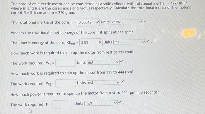 Solved The core of an electric motor can be considered as a | Chegg.com